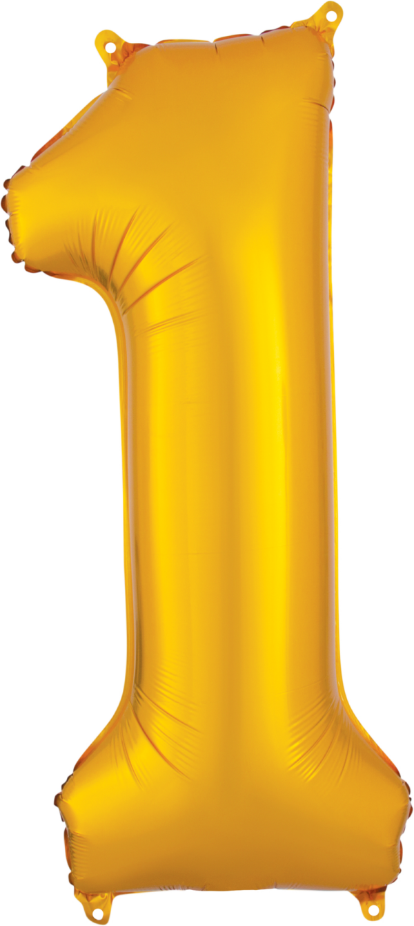 34 inch Gold Number 1 Mylar Balloon - alinpartysupply.com